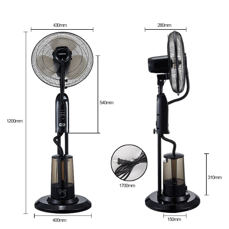 Electric-Fan-Home-Humidifying-Hydration-Water-Spray-Floor-Fan-Portable ...