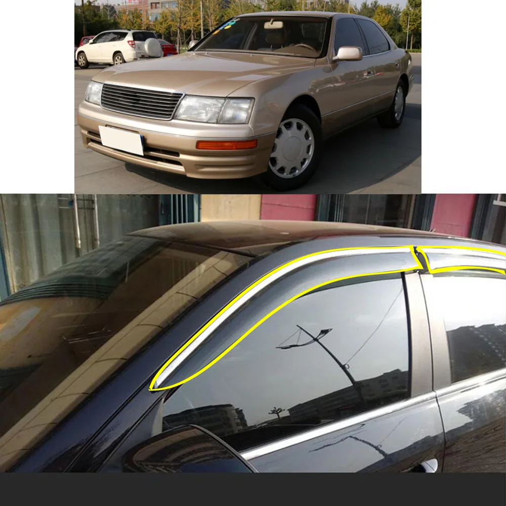 Car Body Styling Sticker Plastic Window Glass Wind Visor Rain/Sun Guard ...