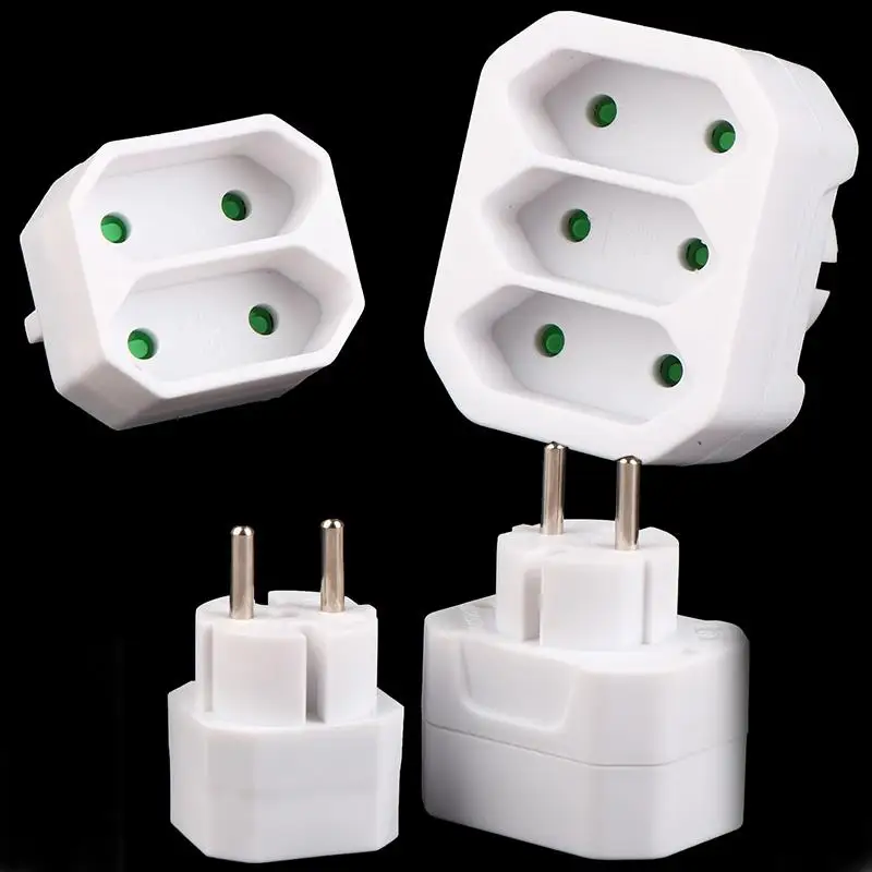 1PC EU Conversion Plug 1 to 2 / 1 to 3 Way European Standard Power ...