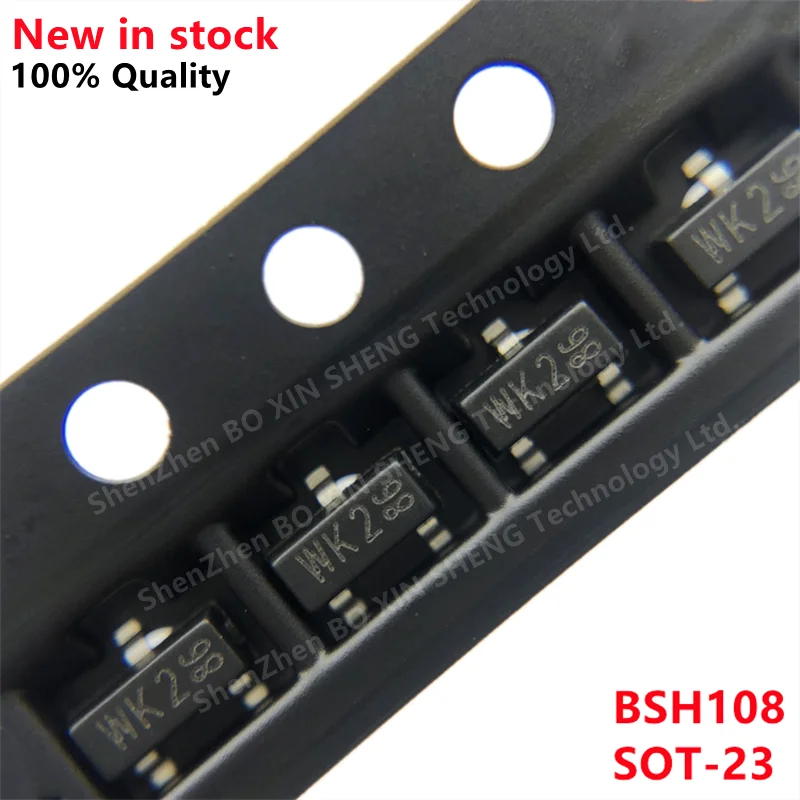 50PCS-BSH108-Marking-WK2-SOT-23-N-Channel-30V-1-9A-SMD-Field-effect ...