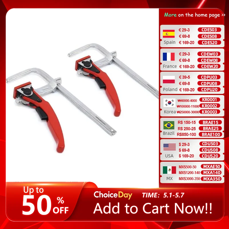 2PC-Alloy-Steel-Upgrade-Quick-Ratchet-Track-Saw-Guide-Rail-Clamp-MFT ...