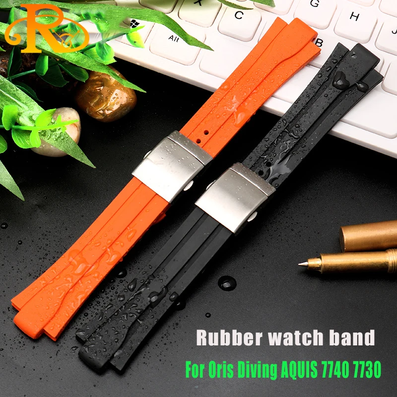 For Oris Diving AQUIS 7740 7730 Water Ghost Sports Watch Belt Strap Men ...
