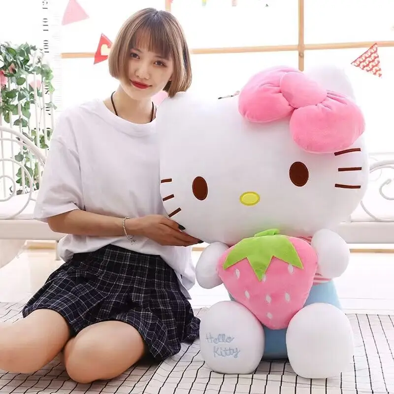 Sanrio-peluche-de-fresa-de-Hello-Kitty-mu-eco-Kawaii-de-gran-tama-o ...