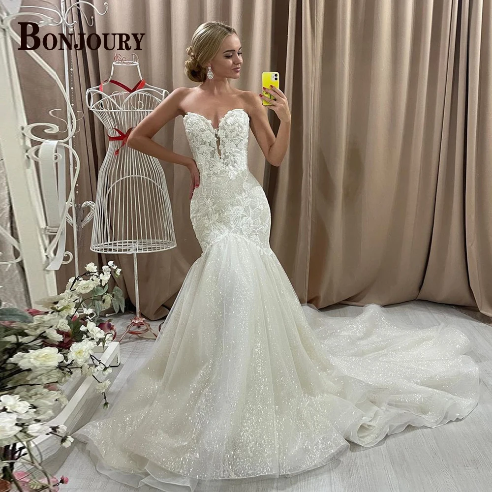 BONJOURY-vestidos-De-Novia-sin-mangas-para-mujer-traje-De-Novia-con ...