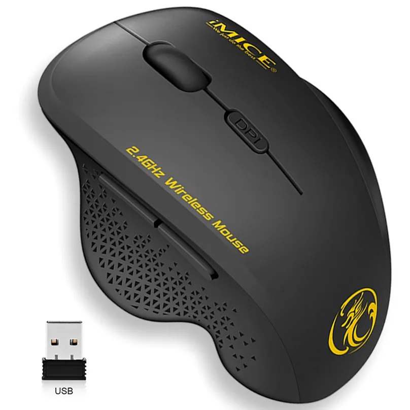 2.4G Wireless Mouse Computer Mouse Ergonomic Mouse Gaming 1600 DPI USB ...