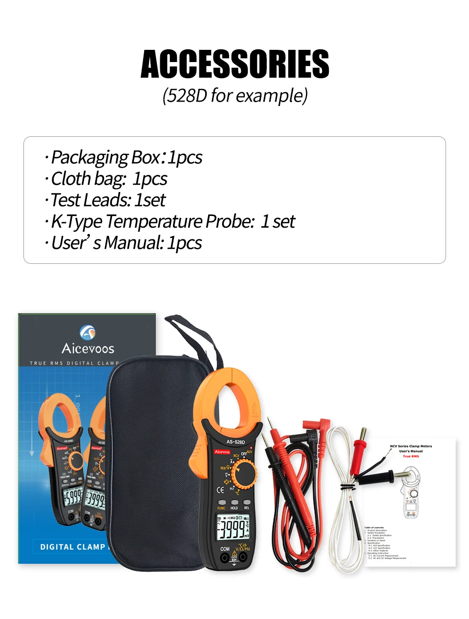 Aicevoos AS-528A/B/D Digital Clamp Meter