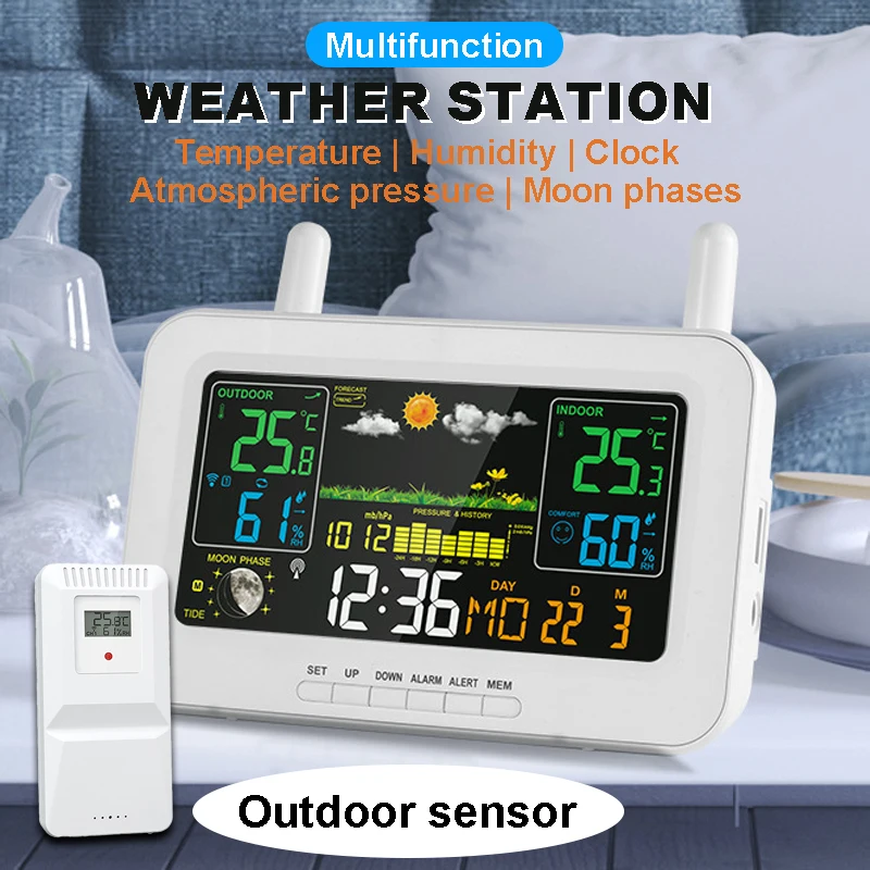 Wifi-Wireless-Thermometer-Hygrometer-Indoor-Outdoor-APP-Control-Weather ...