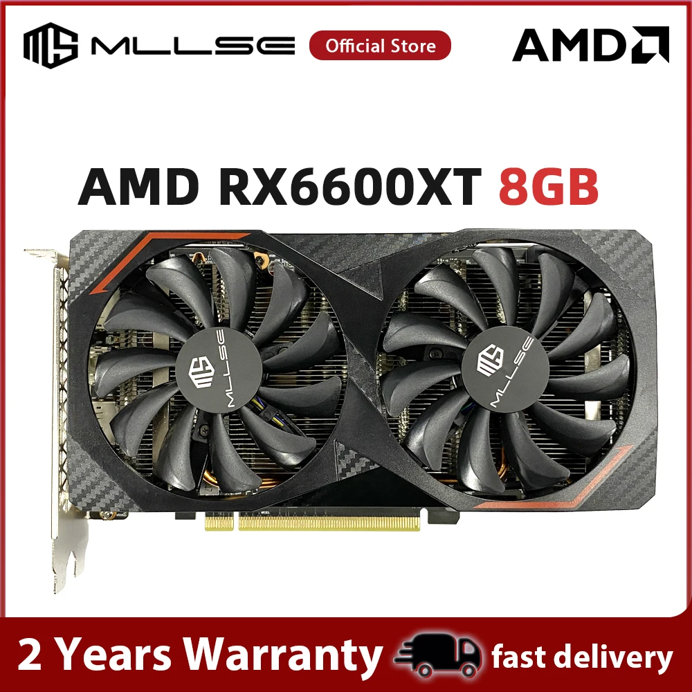 MLLSE RX 6600XT 8G D6 AMD 게임용 비디오 카드, 8G 128Bit GDDR6 16GHz 3DP + HDMI ...