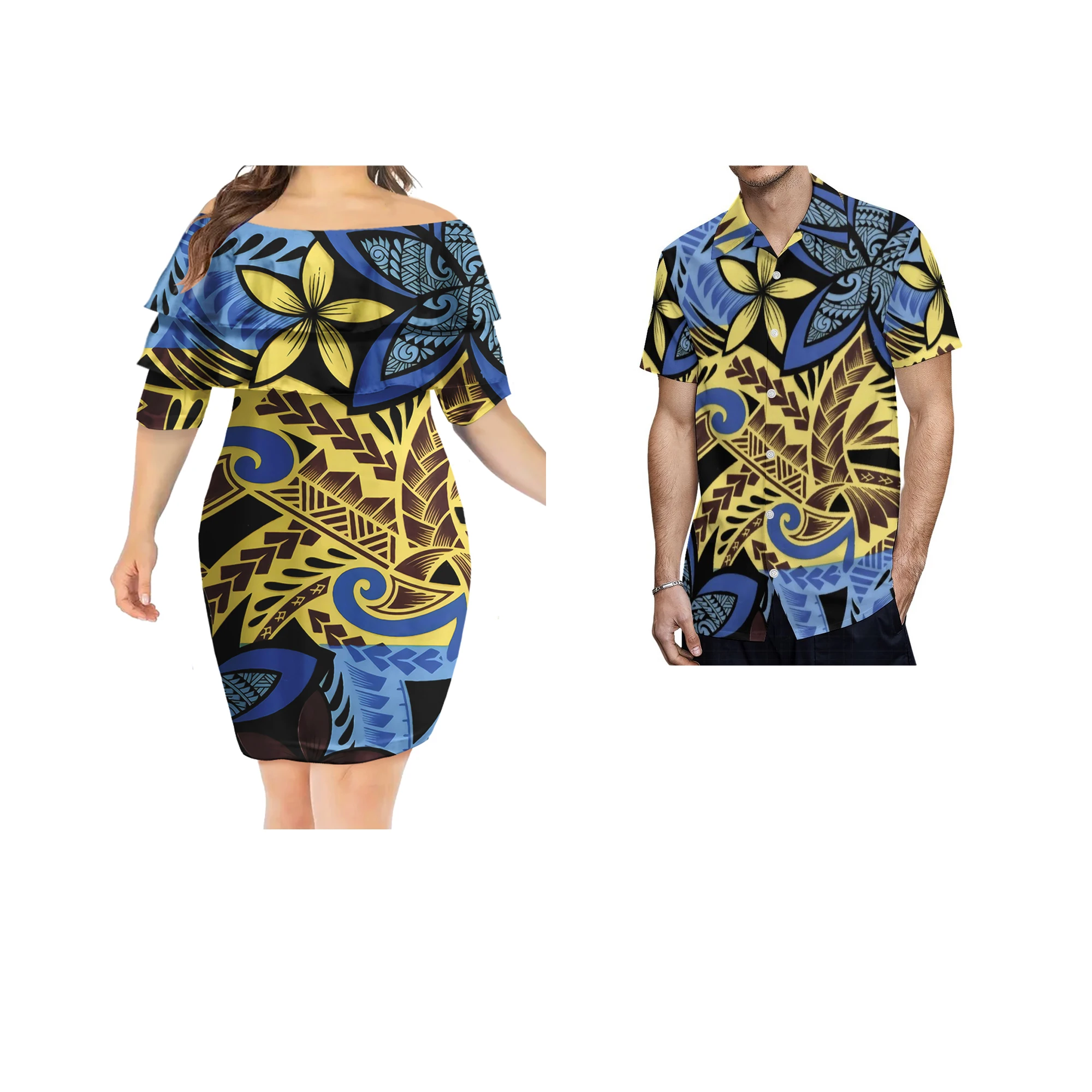2022 New Arrivals Pacific Island Art Plus Size 6xl Double Shawl Dress ...