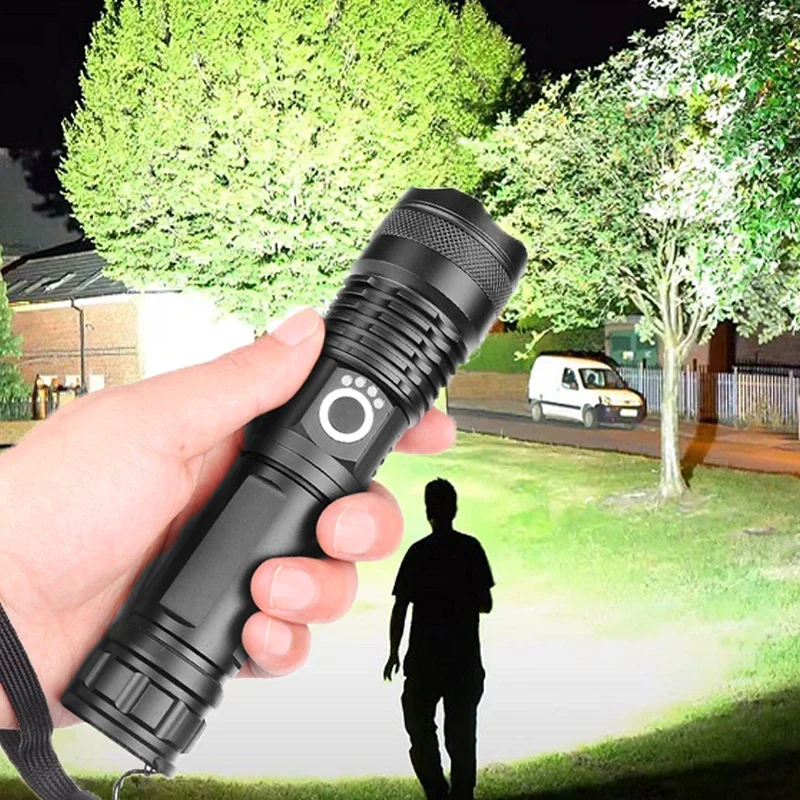 Super-Bright-LED-Flashlight-5-Lighting-Modes-18650-22650-Rechargeable ...