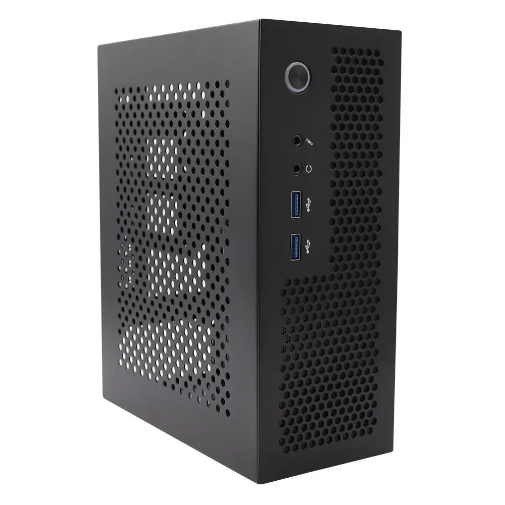 HTPC-Mini ITX Gaming Computer Case, Desktop Chassis, USB3.0, preto e ...