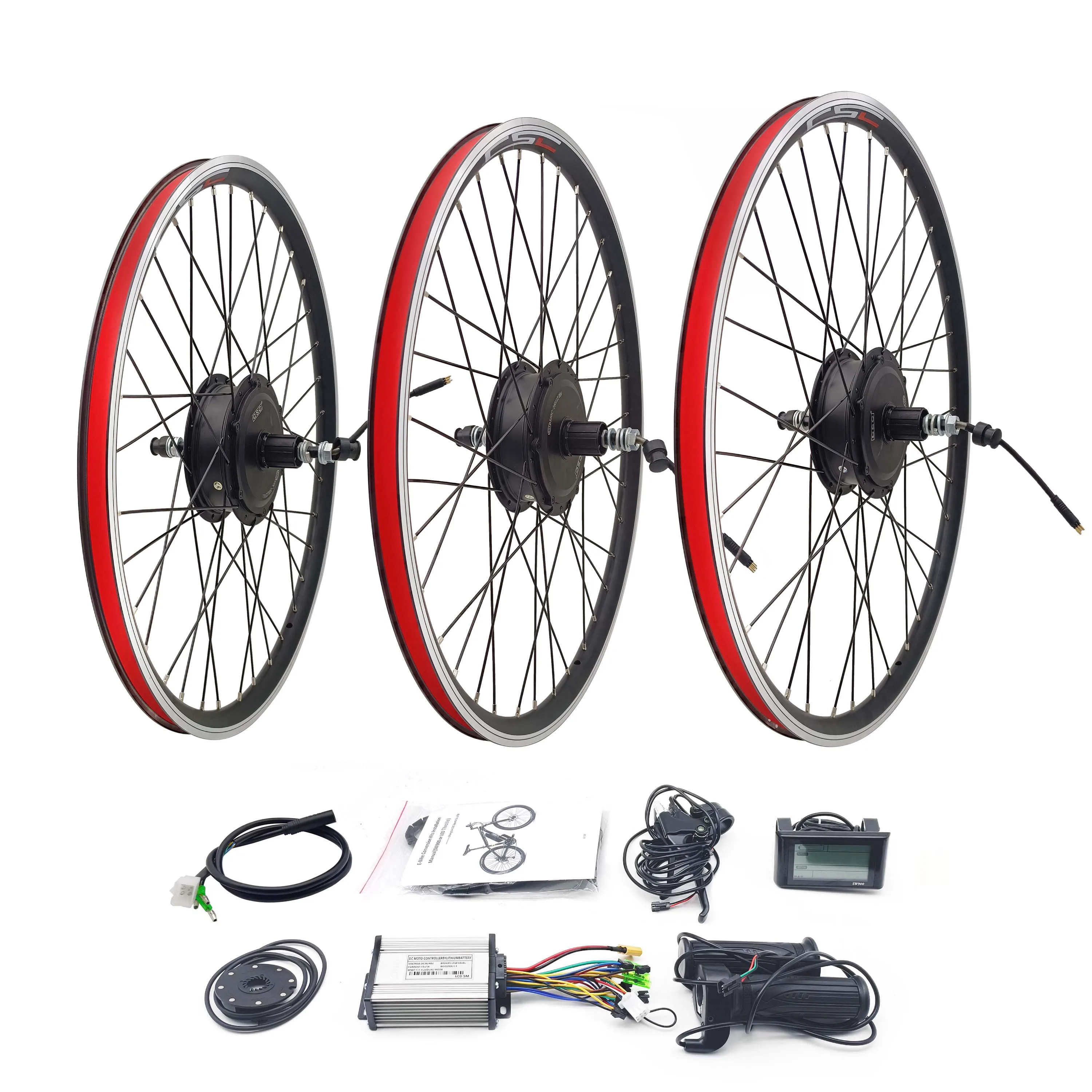 Electric Bike Kit 48V 500W 750W Brushless Gear Hub Motor Front Rear ...