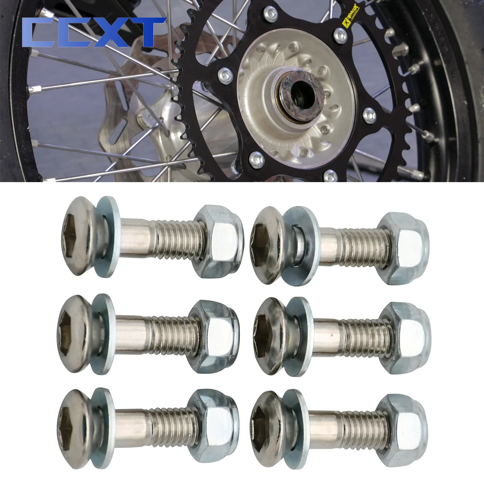 Motorcycle Universal M8 Sprocket Bolts Nuts Set Chain Plate Screws For ...