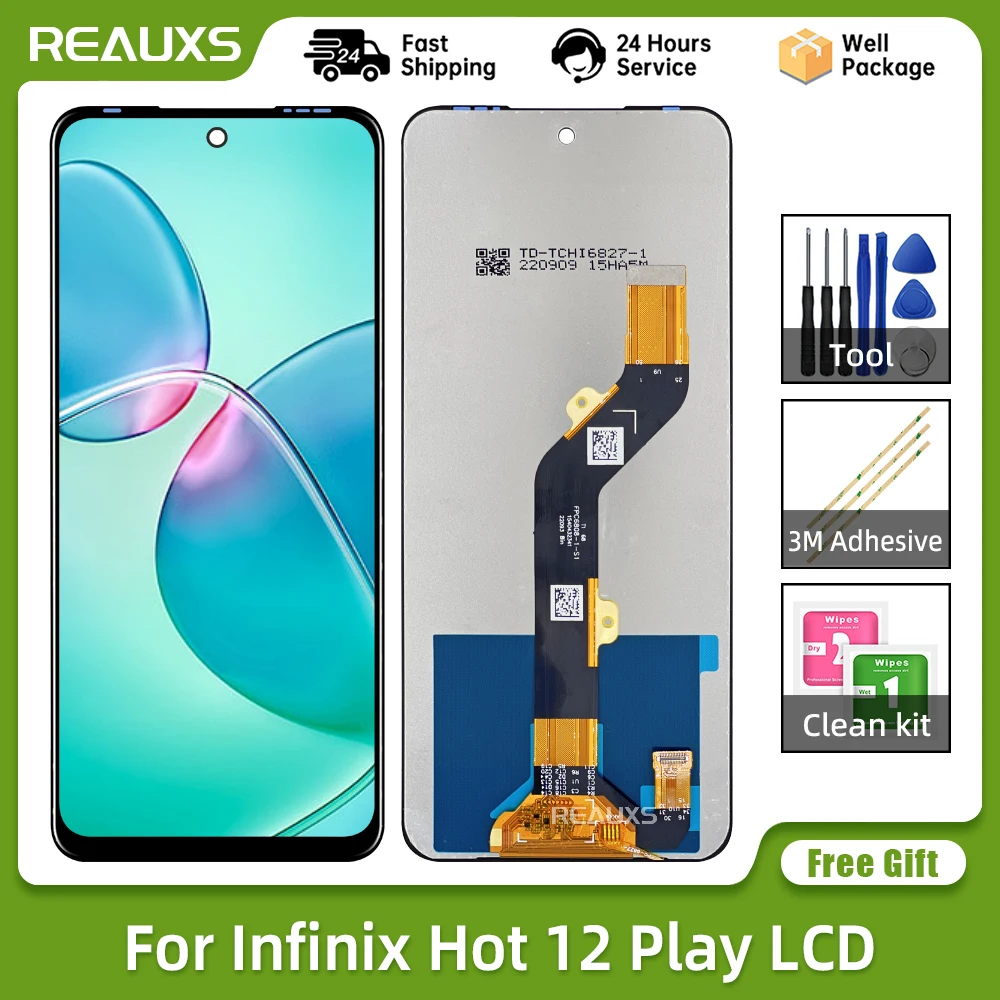 6.82 "Original สำหรับ Infinix Hot 12เล่น X6816จอแสดงผล LCD แบบสัมผัส ...