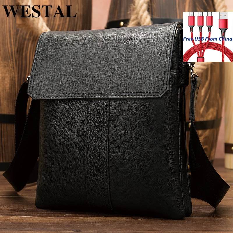 Westal-Bolsa-De-Ombro-De-Couro-Genu-no-Sacos-De-Mensageiro-Crossbody ...