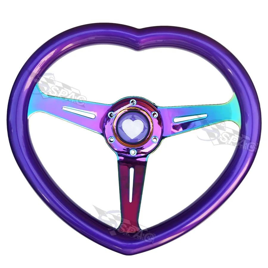 JDM-Heart-Shaped-Racing-Steering-Wheel-Universal-Car-ABS-Steer-Wheel ...