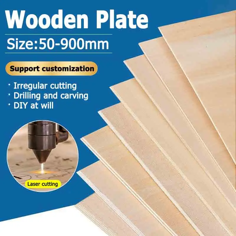 50-900mm Solid Wooden Plate Plywood Sheet Handmade Model DIY Thickness ...