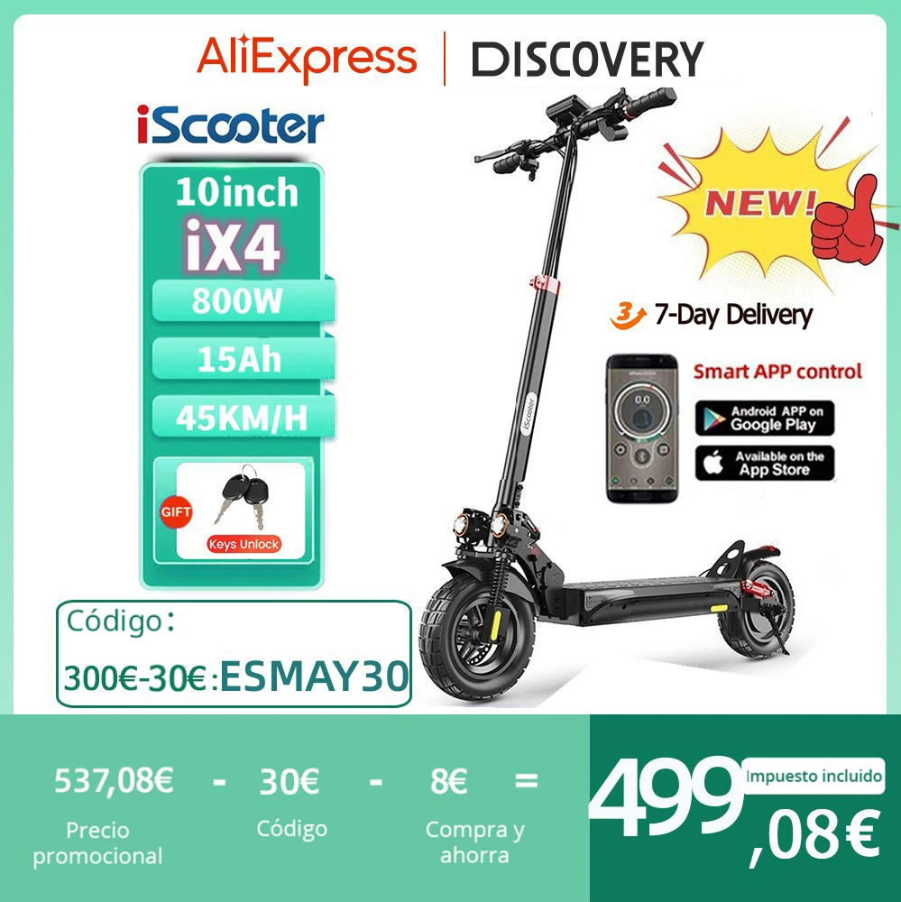 IScooter patinete eléctrico iX4 para adultos, patinete con neumático ...