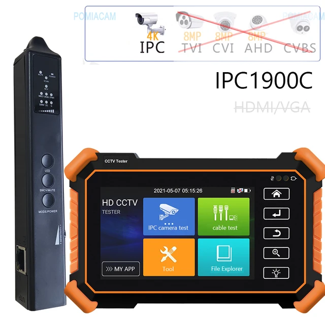 Cctv-Tester-Monitor Ipc Camera Teszter Poe 8Mp Ahd Tvi Cvi Sdi Kábel ...