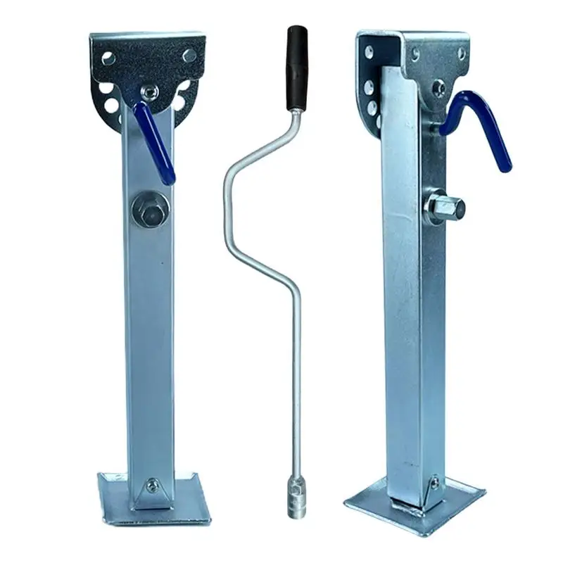 2PCS-Trailer-Stabilser-Legs-With-a-Handler-350-490mm-Caravan-Parking-Corner-Steady-Camping-RV ...