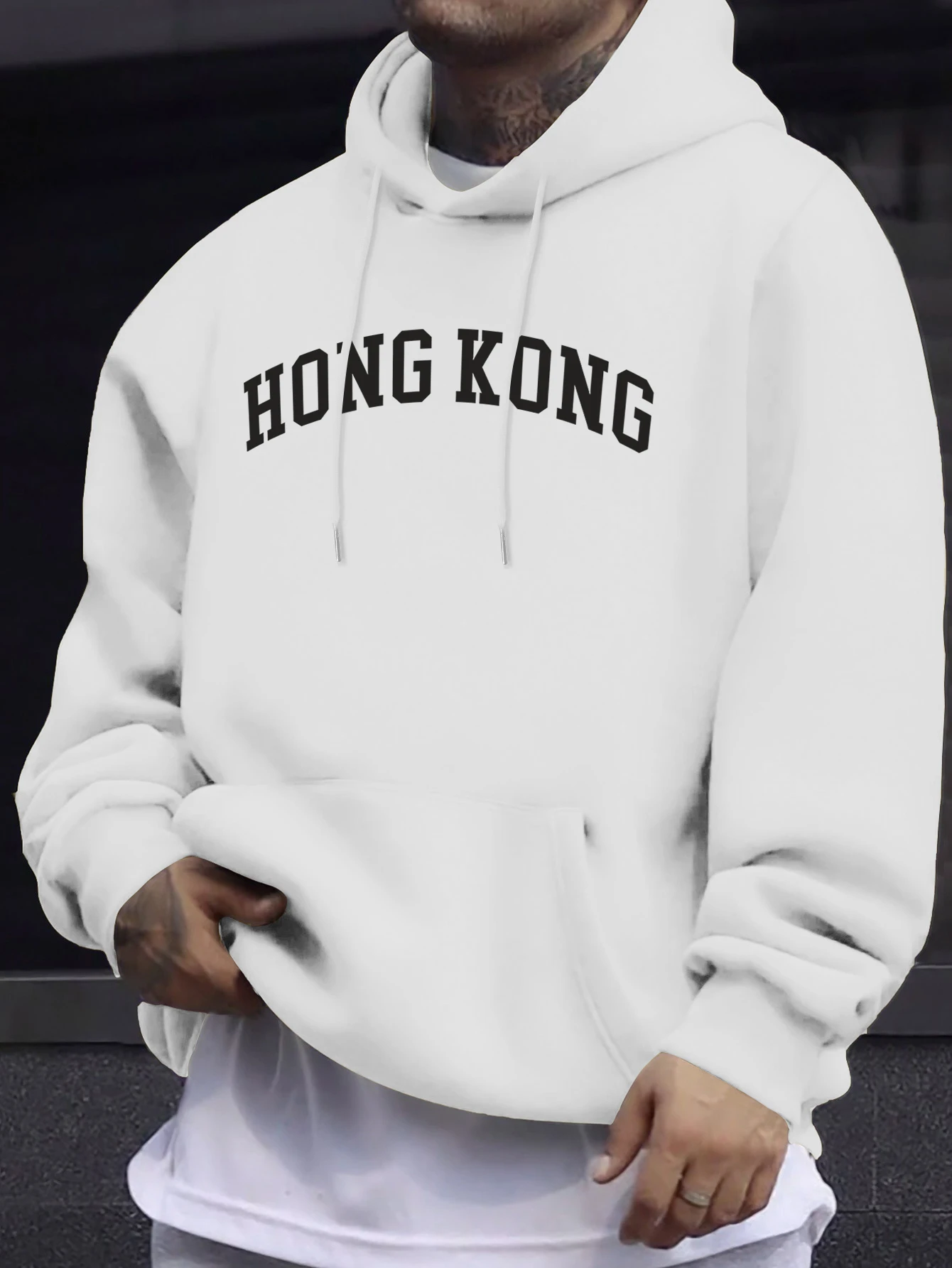 Hong Kong Letter Creative Printed Unisex Pullovers Fleece Autumn ...
