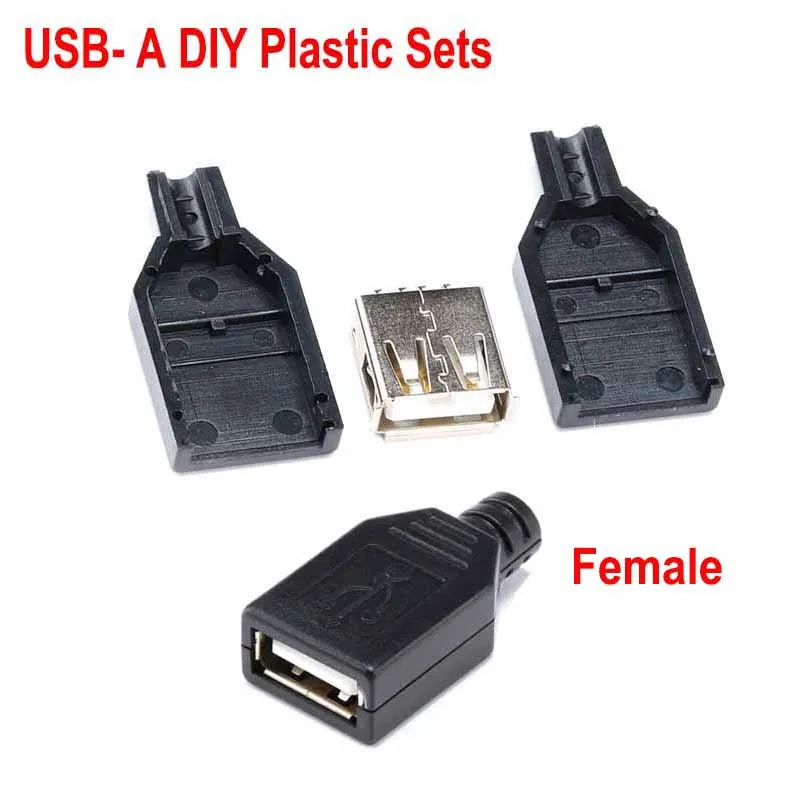 5sets-USB-A-Type-3-In-1-A-Female-Plug-Socket-Connector-with-Black ...
