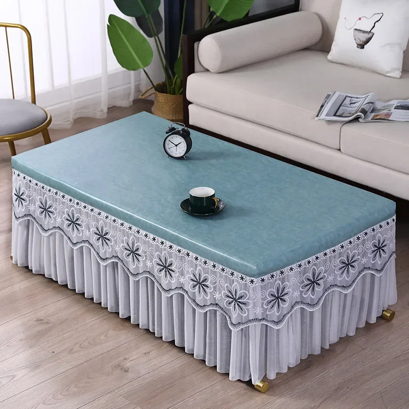 Waterproof-Heat-resistant-Table-Cover-Embroidered-Lace-Edge-Leather ...
