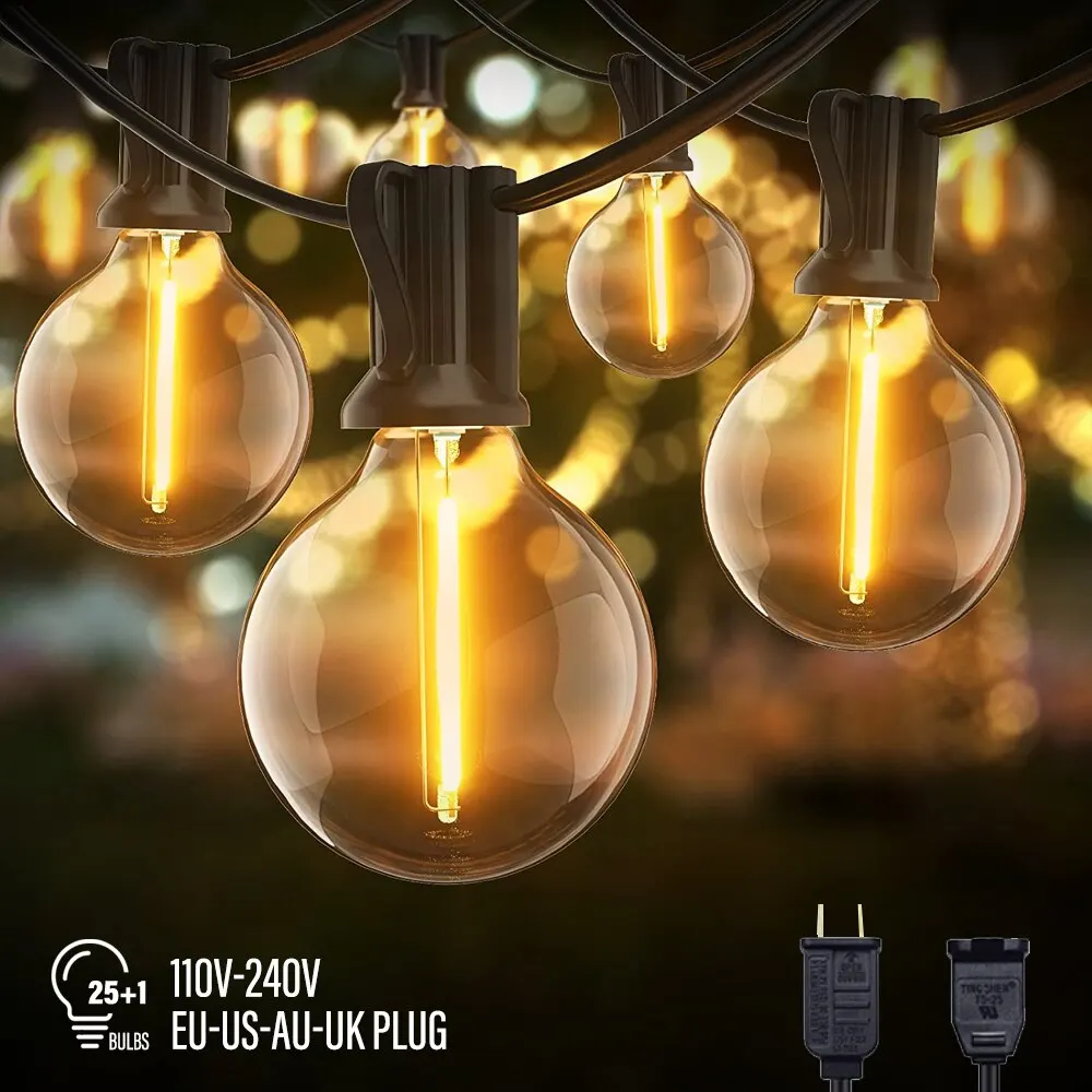 LED G40 Ball String Lights Waterproof Outdoor Garden Garland String ...