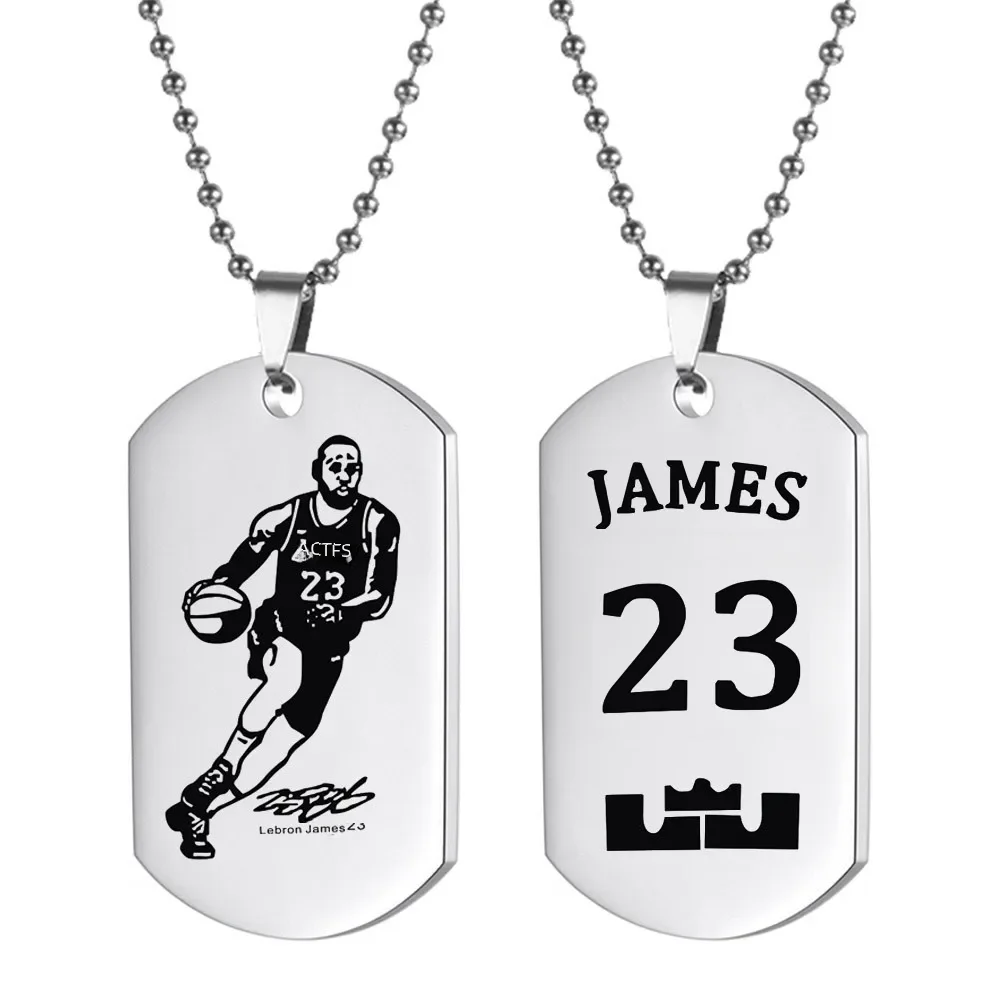 Nba Star Military Tag Stainless Steel Necklace Kobe Bryant Allen ...