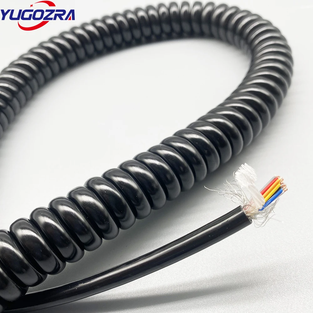 10-core-Spring-Wire-PU-Signal-Wire-with-Shield-22-awg-24-awg-Spiral ...