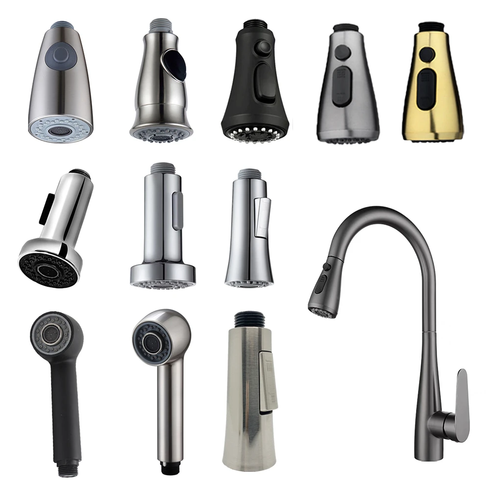 G1/2 Kitchen Faucet Head Pull Out Shower Nozzle Sprayer Bathroom Sink ...