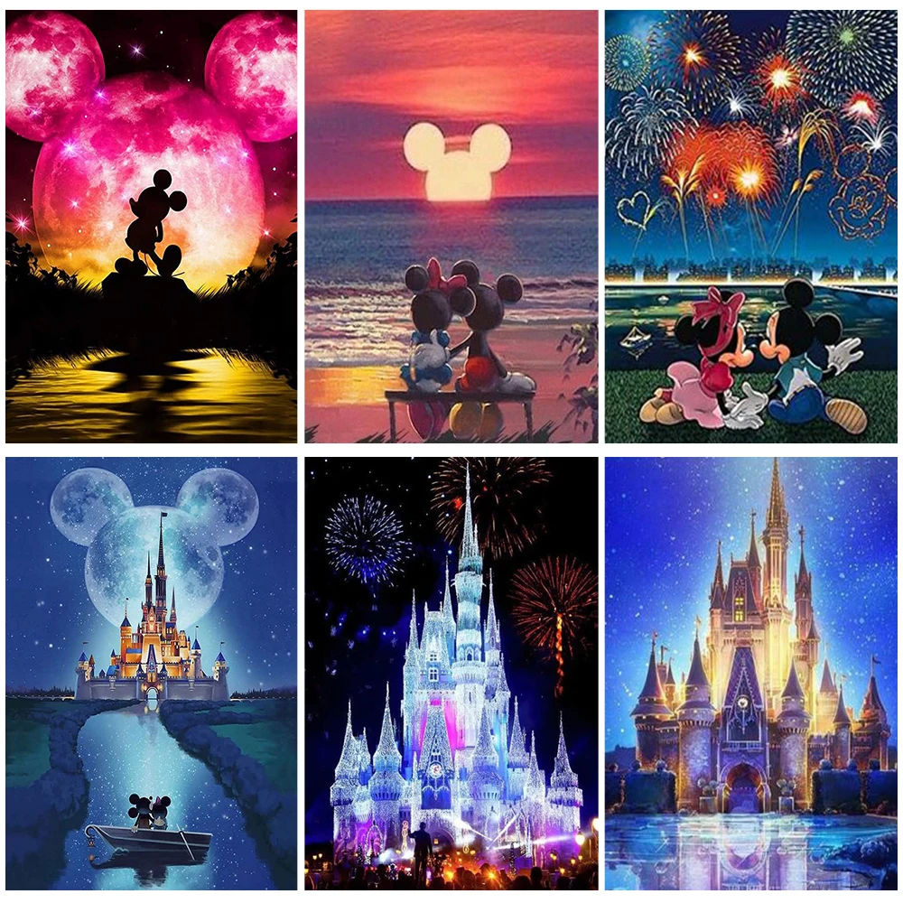 Diseny-Castle-5D-Diamond-Painting-Mickey-Mouse-DIY-Full-Round-Diamond ...