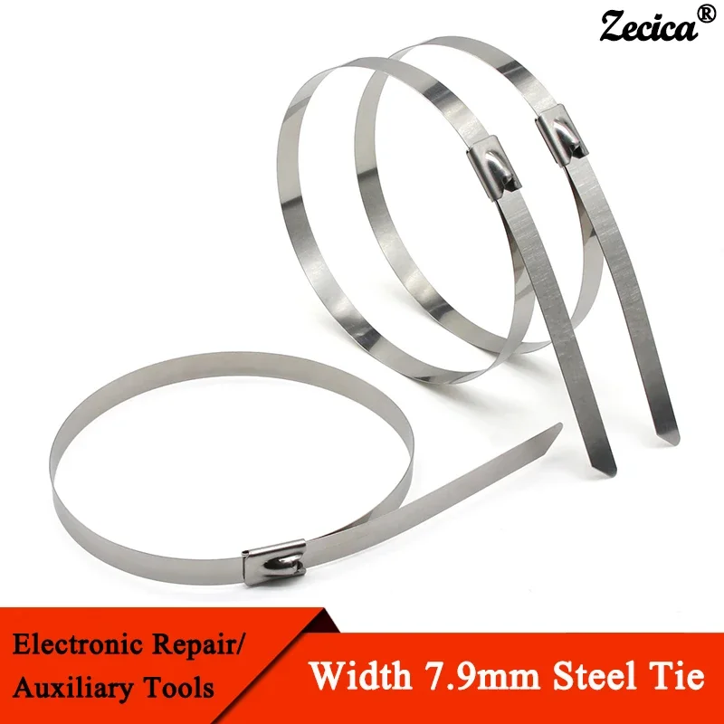 10-50-100pcs-7-9mm-Stainless-Steel-Cable-Ties-Hand-Fastening-Strap ...
