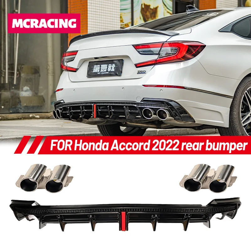 FOR-Honda-Accord-2022-10-5th-MC-Rear-Lip-LED-Rear-Side-Diffuser-Bumper ...