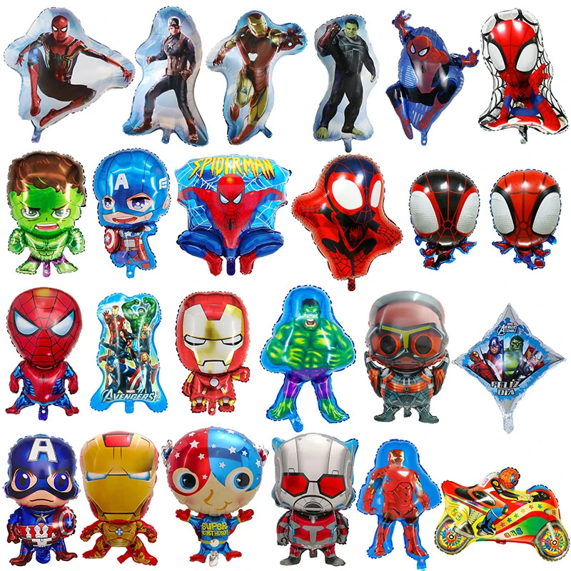 50pcs Cartoon Marvel Hero Foil Helium Balloons Birthday Party Baby ...