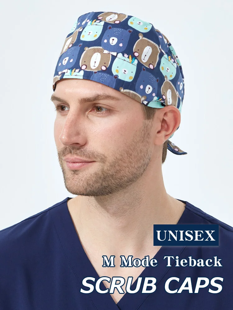 Men-s-Print-Scrub-Caps-Medical-Nursing-Hat-for-Women-Cotton-Doctors ...