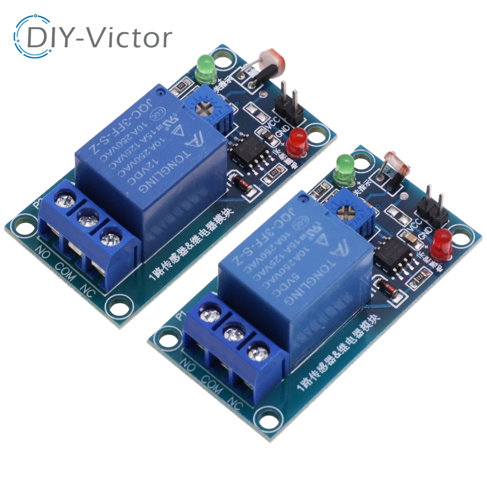 5V-12V-Light-Photoswitch-Sensor-Switch-LDR-Photoresistor-Relay-Module ...