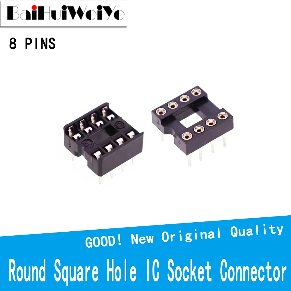 10PCS/LOT DIP-8 Round Hole Square Hole 8 Pins 2.54MM DIP DIP8 IC ...