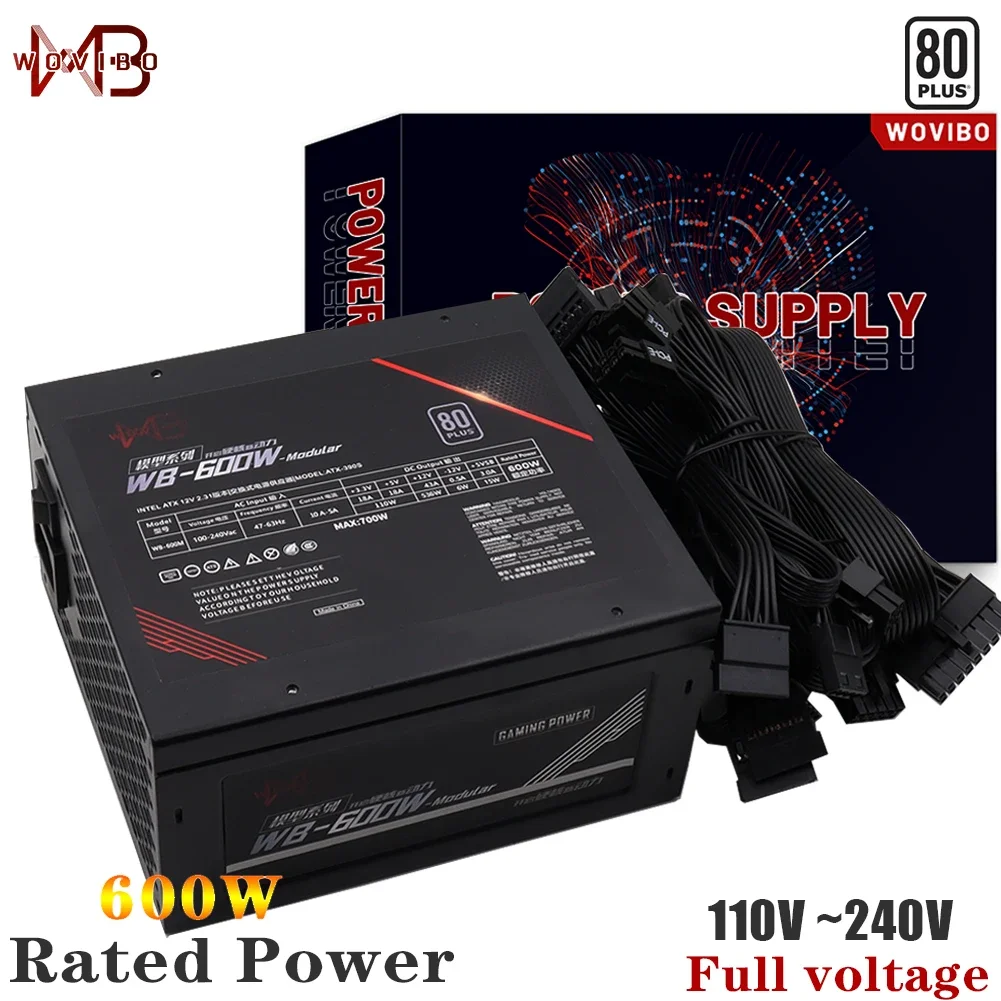 Wovibo-Modulaire-Pc-Voeding-Psu-Nominale-600W-80Plus-120Mm-Fan-Gaming ...