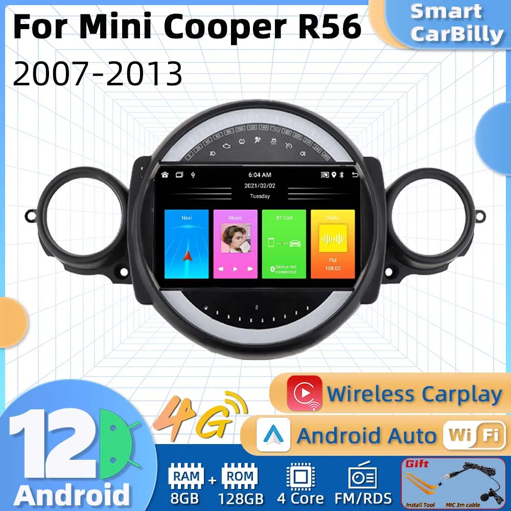 Android-Car-Stereo-2-Din-Radio-for-BMW-Mini-Cooper-R56-2007-2013-GPS ...