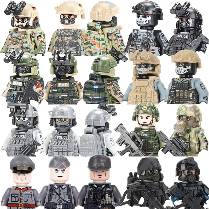 Military Building Blocks Ghost Special Forces Soldiers Figure Guns ...