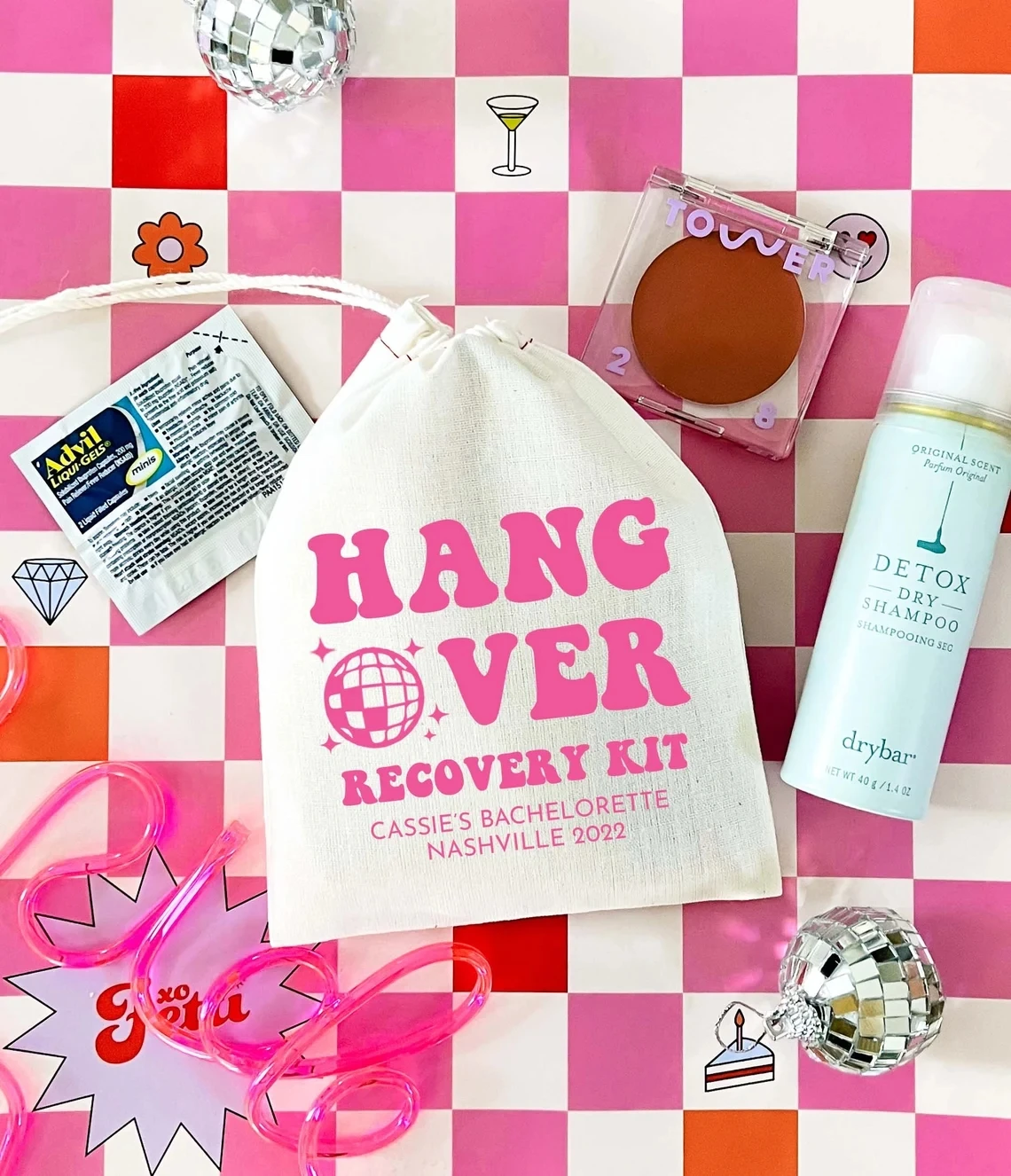20 Disco Bachelorette Party - Bride's Last Disco - Hangover Kit Bags ...