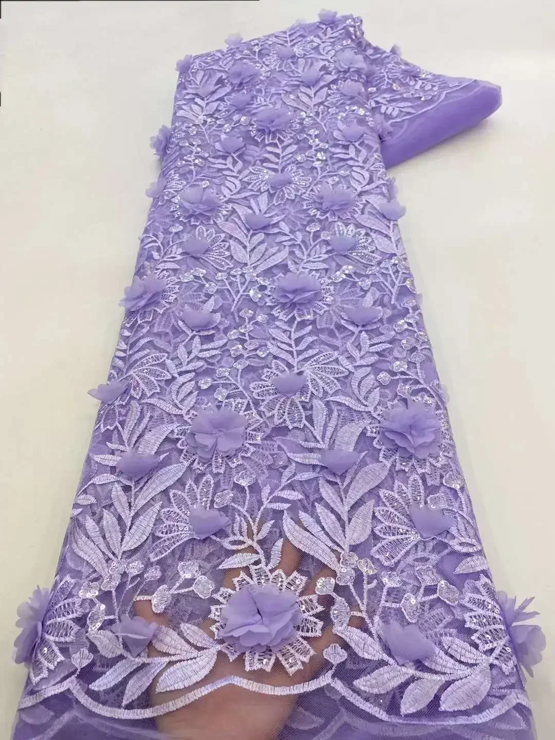 3D-Flower-Lace-Fabric-Embroidery-Net-Big-Flower-African-Nigerian-Sequin ...