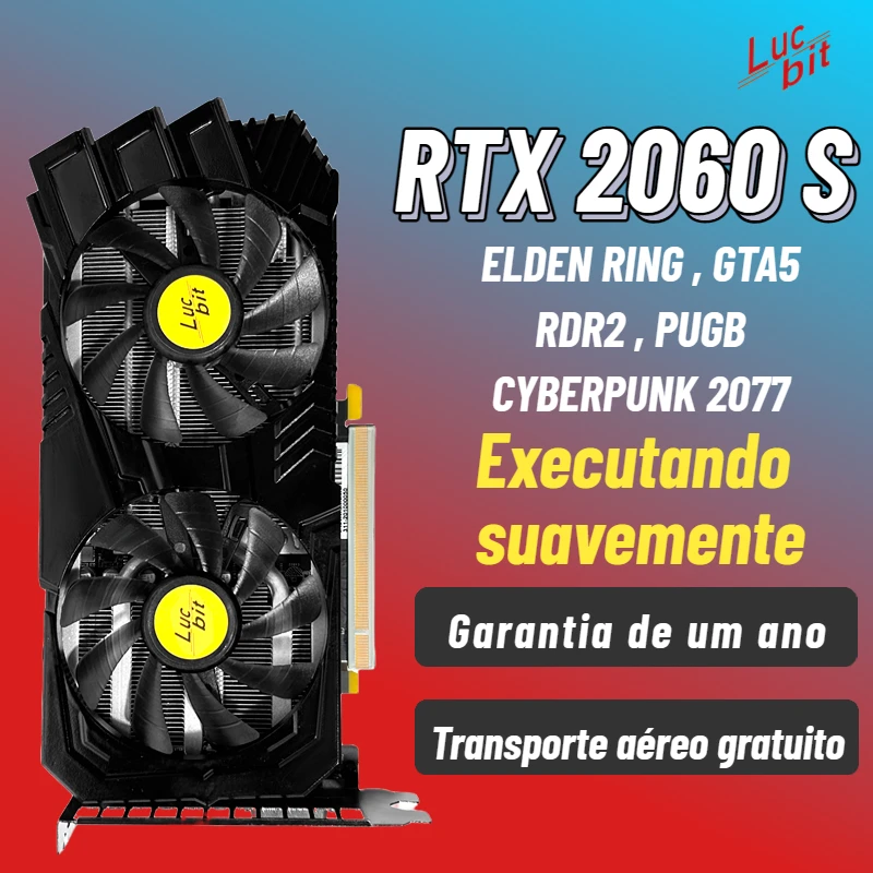 LUCBIT RTX 2060S 8GB Nova Placa Gráfica Original Frete grátis 256bit ...