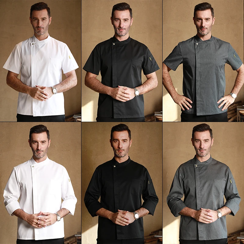 Chef-Coat-Chef-Jackets-Professional-Uniform-Short-Long-Sleeve-Chef ...