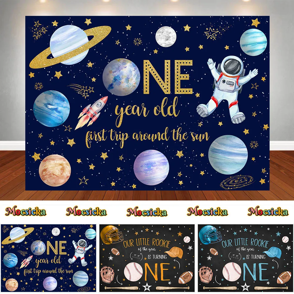 Outer-Space-Theme-First-Birthday-Backdrop-Kids-Planets-Rocket-Astronaut ...