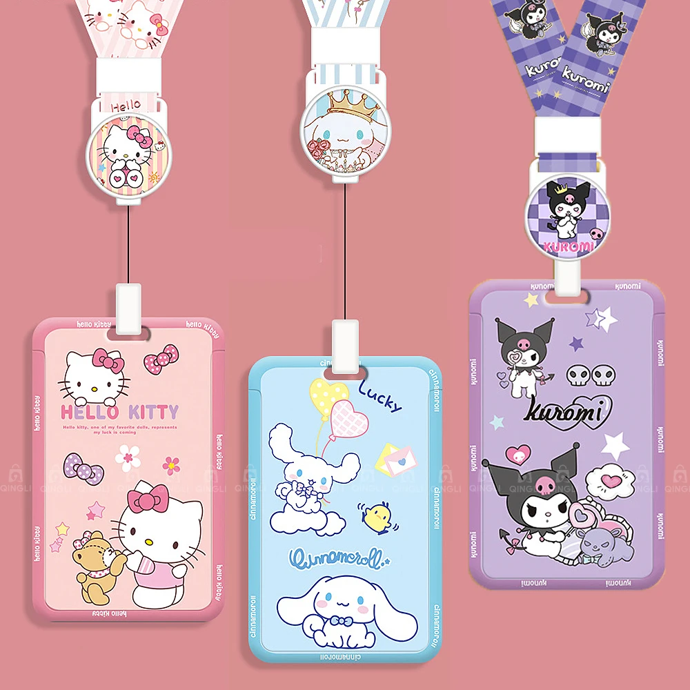 Lovely-Sanrio-Hello-Kitty-Kuromi-ID-Badge-Card-Holder-cuello-Lanyard ...