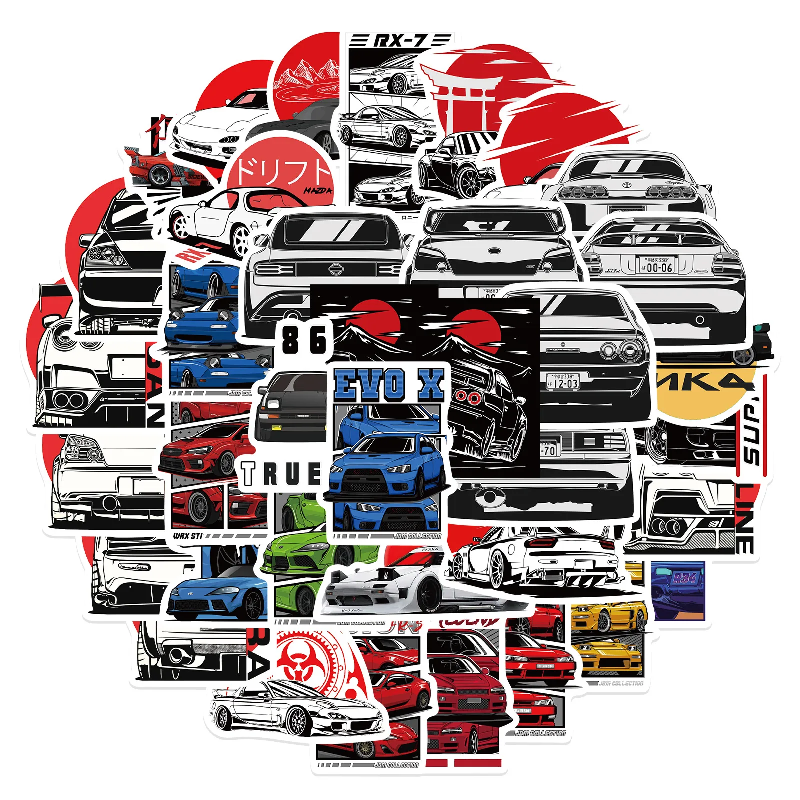 50PCS-JDM-Sport-Car-Racing-Stickers-for-Water-Bottles-Laptop-Phone ...