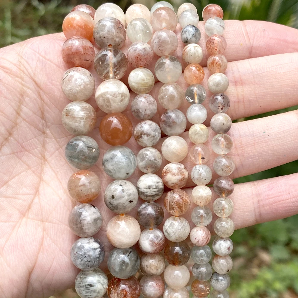 Natural-Stone-Beads-6-8-10mm-Arusha-Sunstone-Spacer-Loose-Round-Beads ...
