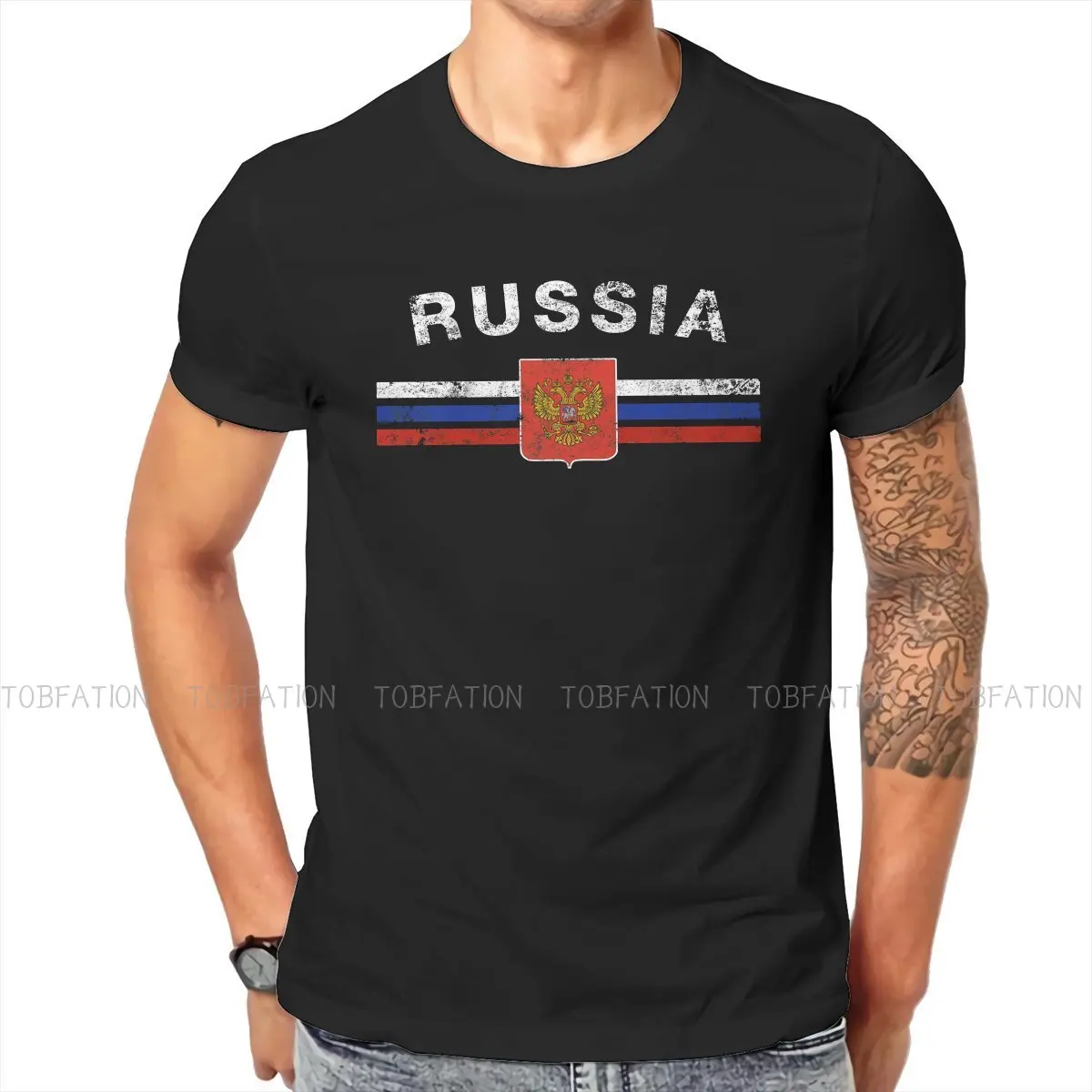 Russian-Emblem-Russia-Flag-T-Shirt-Classic-Graphic-High-Quality-Tshirt ...